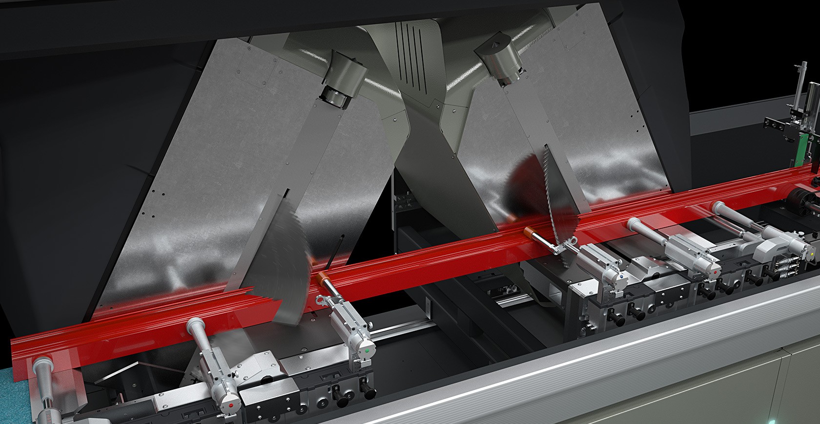 Compound Cut - electronic twin-head cutting-off machine with horizontal ...