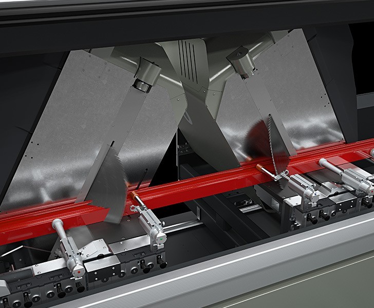 Compound Cut - electronic twin-head cutting-off machine with horizontal ...