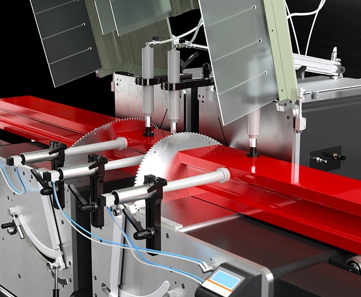 Radial 550 - Double-head cutting-off machine with radial blade movement